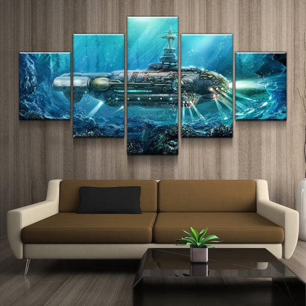 Steampunk Submarine Wall Art Canvas Printing Decor – BlueArtDecor